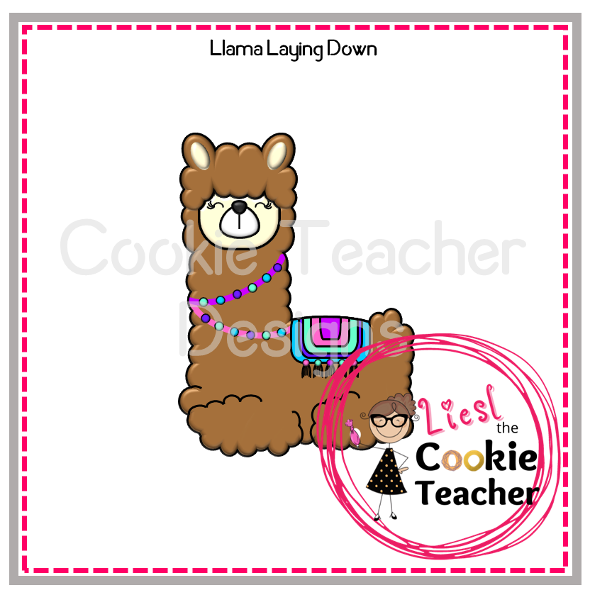 Llama Laying Down – The Cookie Teacher