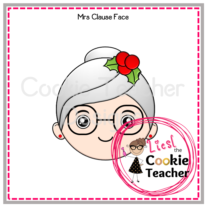 Mrs Clause Face – The Cookie Teacher