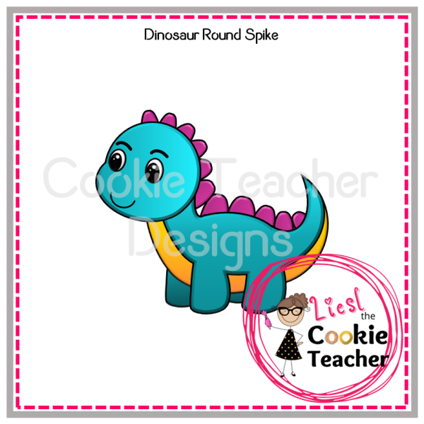 Round Spike Dinosaur – The Cookie Teacher