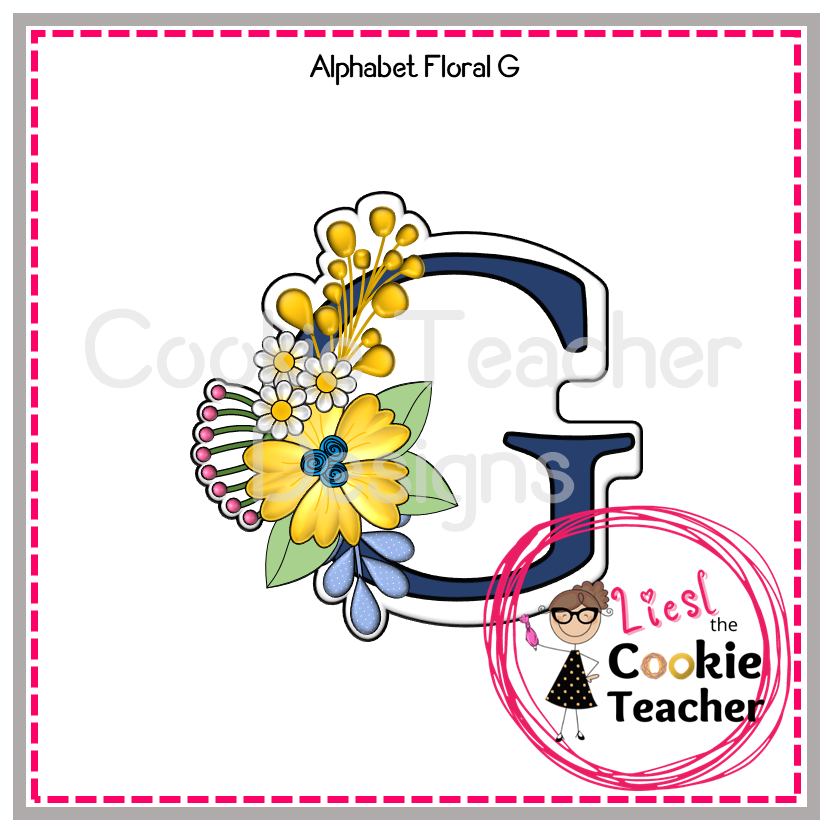 Floral Capital G – The Cookie Teacher