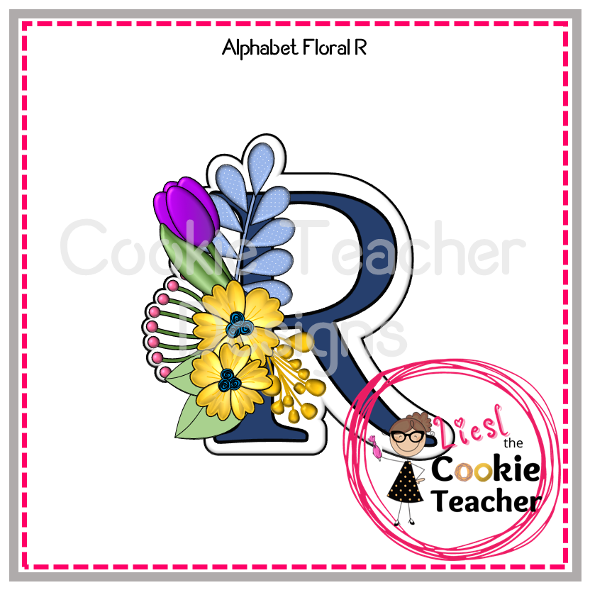 Floral Capital R – The Cookie Teacher