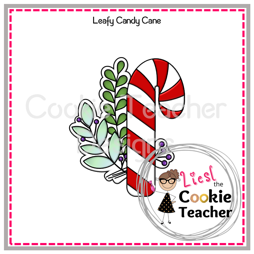 Leafy Candy Cane – The Cookie Teacher