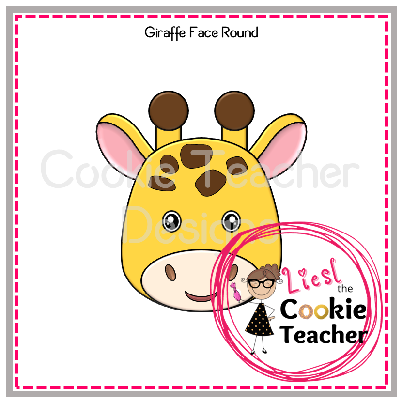Giraffe Face Round – The Cookie Teacher